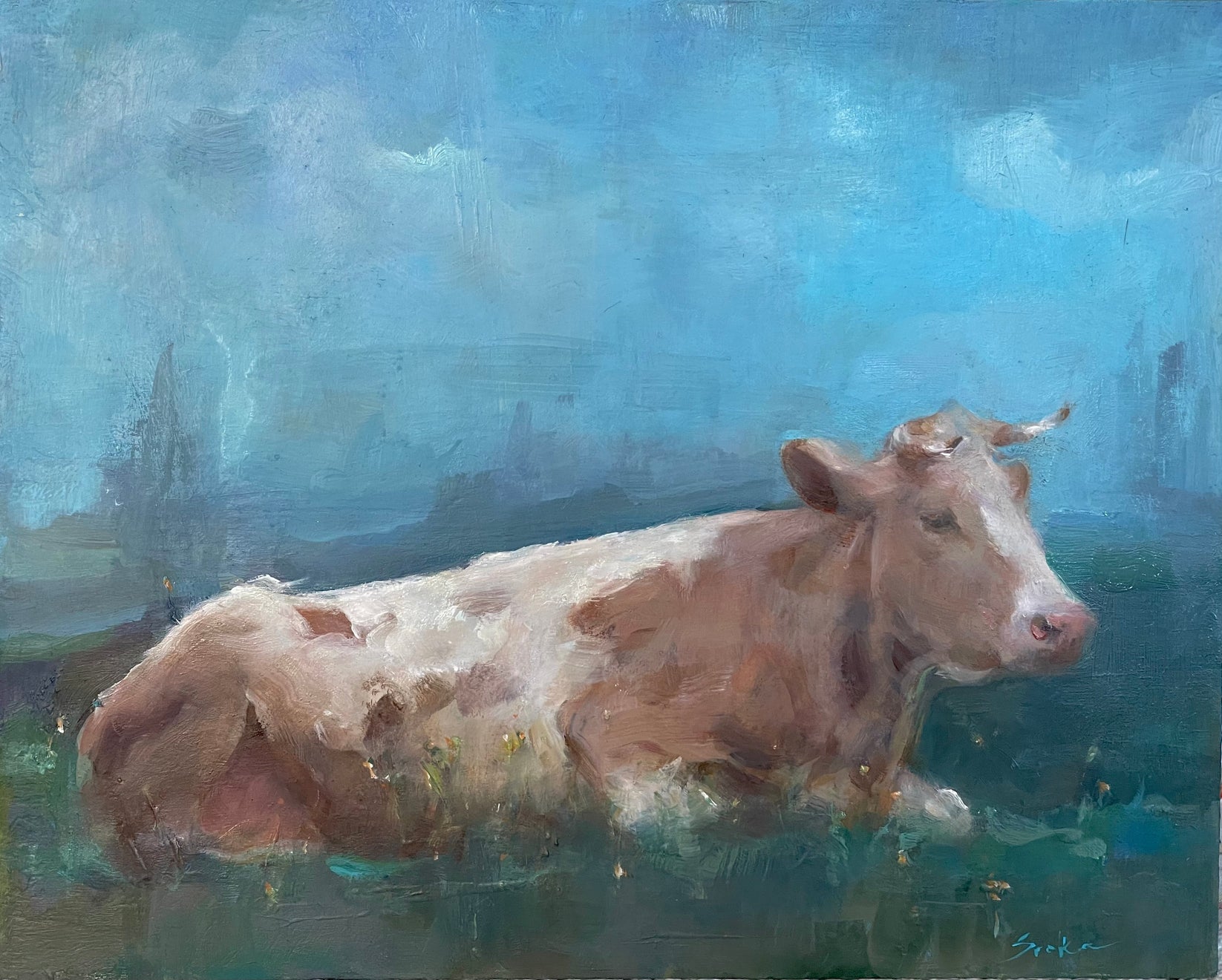 Emerald City | Elsa Sroka | Sorrel Sky Gallery | Cow Painting
