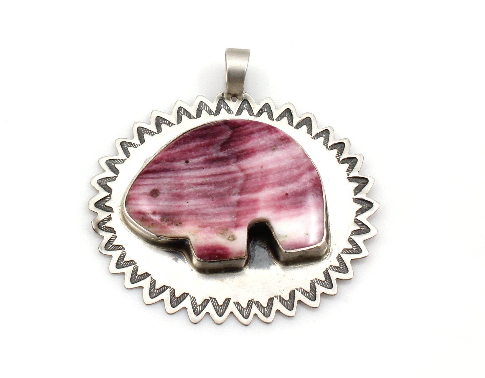 Purple Spiny Oyster Bear Pendant | Don Lucas Jewelry | Sorrel Sky Gallery